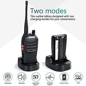 Olywiz Walkie Talkies for Adults, 16 Channels, Rechargeable, with Flashlight, Li-ion Battery, Charger, 4 Pack