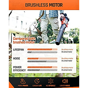 FIILPOW 20V 450CFM Cordless Leaf Blower, Variable Speed & Turbo Mode and Lock Dial, Handheld Brushless Blower with 4.0Ah Battery & Charger, Lightweight for Lawn Care/Yard Cleaning/Jobsit