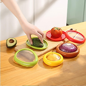 amusediy Silicone Food Storage Containers, 2025 New Silicone Fruit Storage Box, Fresh Preservation Box,Reusable Fruit Containers for Fridge Keep Fresh (4 Pcs)