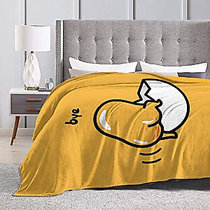 Gudetama The Lazy Egg Soft Throw Blankets for Couch Cozy Lightweight Decorative Blankets for Bed Living Room Travel