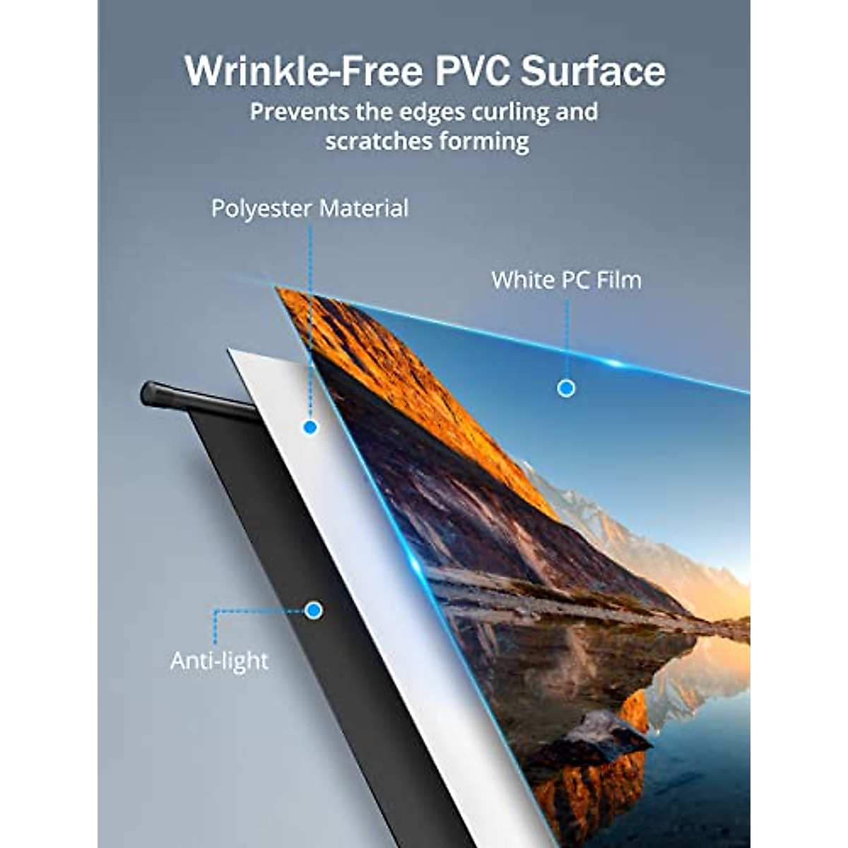 Projector Screen with Stand, HYZ 120 inch Projector Screen 4K HD with Wrinkle-Free Design, Indoor Outdoor for Backyard Movie Night, Office Presentation(1.1Gain, 4:3, 160°Viewing Angle&Carry Bag)