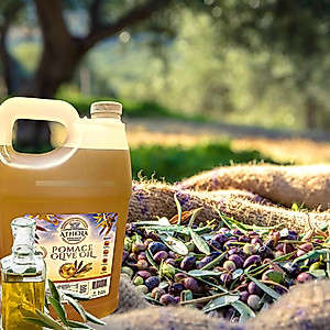 Athena • Greek Olive Oil For Soap Making • 1 Gallon (128 oz) • Pomace Grade/Food Grade • Castile Soap Base-Resealable Cap • Extra Light Olive Pomace Oil • Olive Oil Soap Supplies, Skin, Massage Oil,