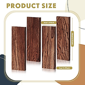 Riakrum 4 Pieces Ironwood Knife Handle Material Natural Wood Knife Handle Scales for DIY Crafts(4.72 x 1.57 x 0.39 Inch)
