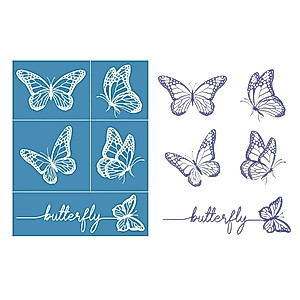 MANGOUSONG Screen Printing Kit,22x28cm Butterfly Mesh Screen Stencils Self-Adhesive Silk Screen Printing Stencil for Canvas Bag Transfer Print Washable