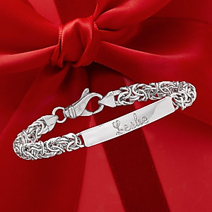 Ross-Simons Name - Italian Sterling Silver Byzantine Id Bracelet. 8 inches