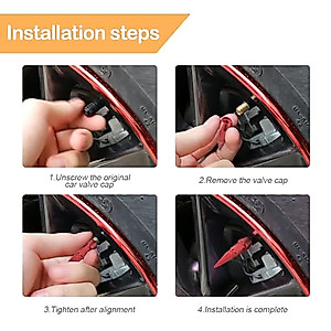 Osilly Car Tire Valve Caps, 4PCS Long Impale Spike Style Aluminum Alloy Auto Tire Wheel Valve Stem Caps, Dustproof & Waterproof, Universal for Cars, SUVs, Trucks, Bicycles and Motorcycles (Black)