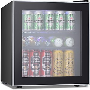 Antarctic Star Mini Fridge Cooler - 60 Can Beverage Refrigerator Glass Door for Beer Soda or Wine –Small Drink Dispenser Machine Removable for Home, Office or Bar, 1.6cu.ft.…