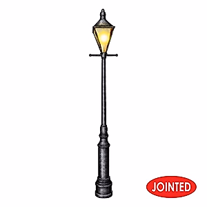 Beistle 2 Piece Jointed Cardstock Paper Lamppost Cut Outs Mardi Gras Decorations Christmas Party Supplies Fake Street Light Home Wall Decor, Black/Yellow/White