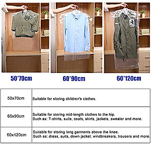 Bezall 10Pcs Plastic Clear Garment Bags, Dry Cleaner Suit Clothes Dustproof Cover Storage Bags (60 x 90cm)