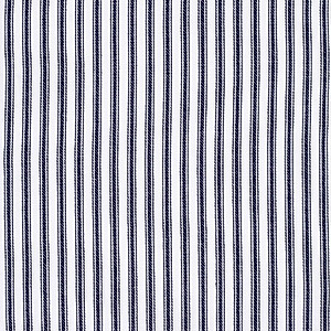 Cackleberry Home Navy Blue and White Ticking Stripe Valance Curtain Woven Cotton Lined 54 Inches W x 17 Inches L