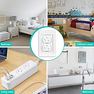 Outlet Covers (38 Pack) Child Proof Outlet Plug Covers Self-Closing Design Swivel Baby Proof Outlet Covers Durable ABS Plastic Electrical Outlet Protectors for Baby Upgraded Adhesive Installation