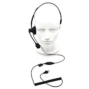 Over-Head Earpiece/Headset with Boom Mic &VOX for Midland/Alan GMRS/FRS GXT250 GXT1000VP4 LXT500VP3 LXT380 LXT118 2 Two Way Radios 2-pin Jack