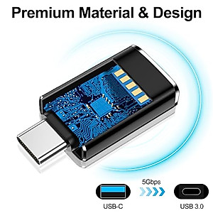 xiwxi [4 Pack] USB to USB C OTG Adapter,[2*Type C Female to A Male Charger Converter]&[2*USB C Male to USB 3.0 Female Adapter] Thunderbolt 4 Converter iWatch 8 9 ,iPhone 15 14 13 Pro Max,Car,Samsung