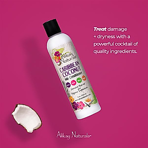 Alikay Naturals Caribbean Coconut Milk Conditioner |Natural Fatty Acids, Coconut Milk & Oil 8 Ounce