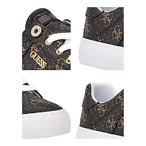 GUESS Womens Loven Sneaker, Brown Multi 908, 8.5 US