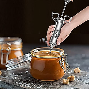 AKPE Meat Injector, Stainless Steel Marinade injector Syringe for BBQ Grill and Turkey, 2 Ounce Syringe with 3 Needles, Easy to Use and Clean (With Case)