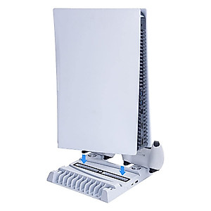 Game Console Cooling Base Handle Holder Charging Stand Multifunctional Charging Cooling Fan Storage Bracket Summer Father'S Day Gift-white