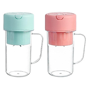 JzcsdkSIL Small Portable Blender 420ML Electric Juicer Fruit Mixers Rechargeable Blender Small Juicer With Handle Waterproof Portable Juicer Cup Blender, Green