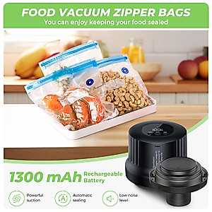 YANOY Electric Mason Jar Vacuum Sealer Kit for Wide Mouth and Regular Mouth Mason Jars, Food Saver Bags & Vacuum Seal Containers, 𝟮𝟬𝟮𝟰 𝐒𝐦𝐚𝐫𝐭 𝐔𝐩𝐠𝐫𝐚𝐝𝐞 - 𝐁𝐥𝐚𝐜𝐤 𝐏𝐫𝐨
