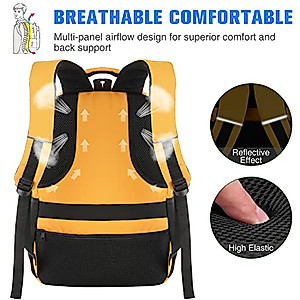 Paude Backpack School,Backpack Laptop,Bookbag for Teens 15.6 Inch College Backpack for University Business Work Travel,Orange