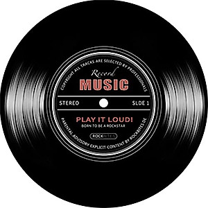 Ralsko Vinyl Record Printed Area Rugs, Soft Fabric Round Floor Mat, Anti-Skid Rug for Dining Room Carpet, Home Bedroom Office Floor Mat, Round Area Rug Living Room Decor,A,63 inch