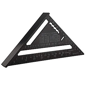 Aluminum Alloy Triangle Angle Protractor, 7 Inch Layout Tool, Layout Measurement Metric Ruler Tool(Metric)