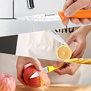 Magiware Paring Knife, 8PCS Paring Knife Set with Cover, Small Kitchen Vegetable Fruit Knives, 3.5 Inch Ultra Sharp PP Handle