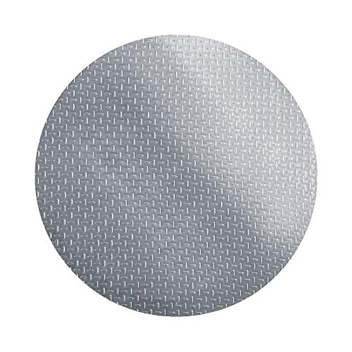RESILIA - Round Under Grill Mat – Silver, Diamond Plate, Large 27-inch Diameter, for Outdoor Use