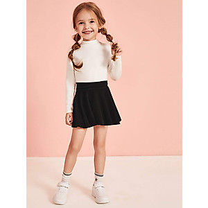 GOOCHEER Infant Toddler Baby Girl Pleated Skirt Velvet High Waist Mini Skirt Fall Warm Princess Skirt Casual (Black, 6-12 Months)