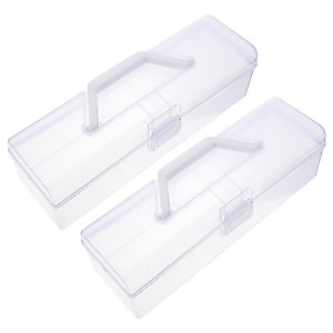 SHINEOFI 4 Pcs Calligraphy Tool Box Clear Pencil Case Large Clear Storage Bins Containers with Lids Sundries Storage Case Painting Tools Storage Case Storage Cases Toolbox Plastic