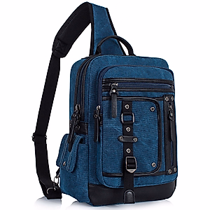 Schkleier Messenger Bag for Men Canvas Sling Bag Crossbody Backpack Laptop Shoulder Bag Hiking Daypacks Casual Tactical