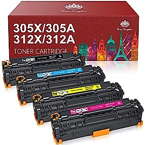 Toner Kingdom Remanufactured Toner Cartridge Replacement for HP 305 305A 305X 312 312A 312X for HP LaserJet Pro 400 300 Color MFP M451dn M451nw M475dn M476nw M476dw M351A M375nw toner Printer (4 Pack)