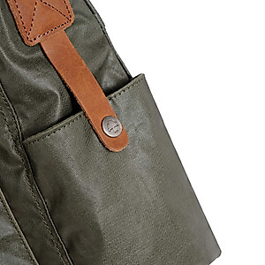 TSD Brand Urban Light Coated Canvas Tote Bag (ARMYGREEN)