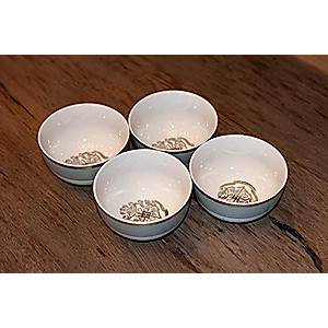Harry Potter Hogwarts Emblem White & Grey Ceramic Bowl Collection | Featuring The Hogwarts School Crest | Set of 4 Identical Bowls