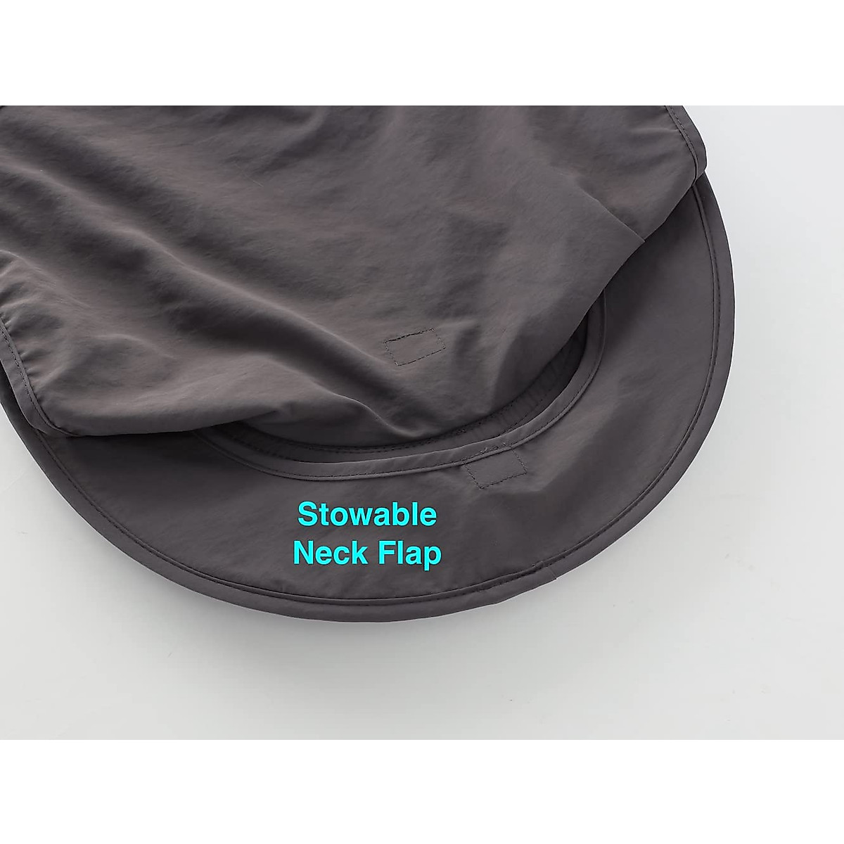 Home Prefer Outdoor UPF50+ Mesh Sun Hat Wide Brim Fishing Hat with Neck Flap (Dark Gray)