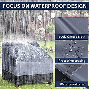 Fezosy Outdoor Furniture Cover, Patio Furniture Covers Waterproof for Chairs, Heavy Duty 600D Waterproof Patio Chair Covers, 32" W x 37" D x 36" H Lawn Outdoor Chair Cover 2-Pack