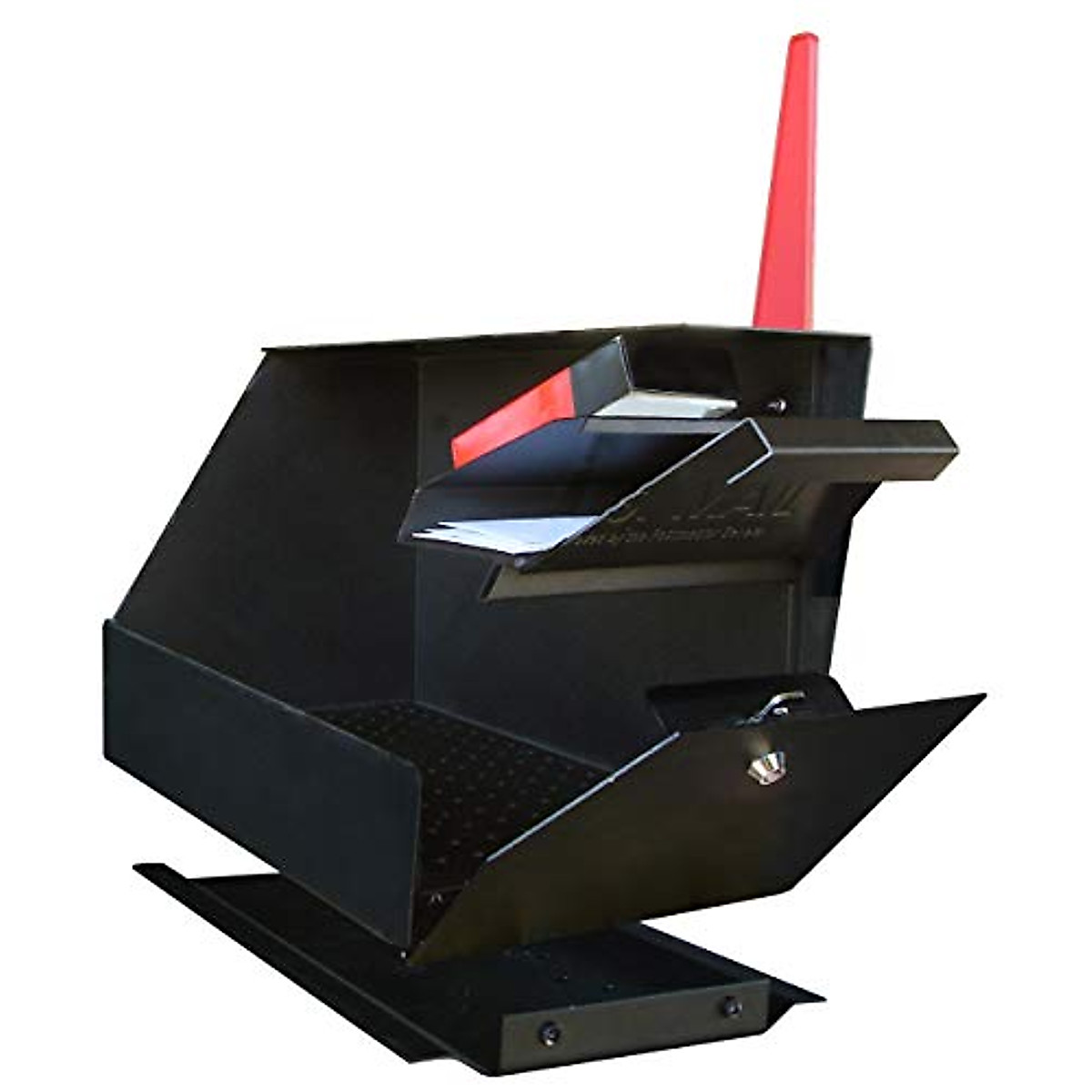 Mail Boss 7106 Curbside Steel Post Mount Security Locking Mailbox, Black, Extra Large, 21 in. D x 11.125 in. W x 13.75 in. H