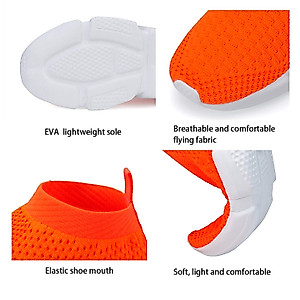 VAMJAM Men's Socks Sneakers Slip On Lightweight Breathable Comfortable Fashion Walking Shoes Orange Size 10.5