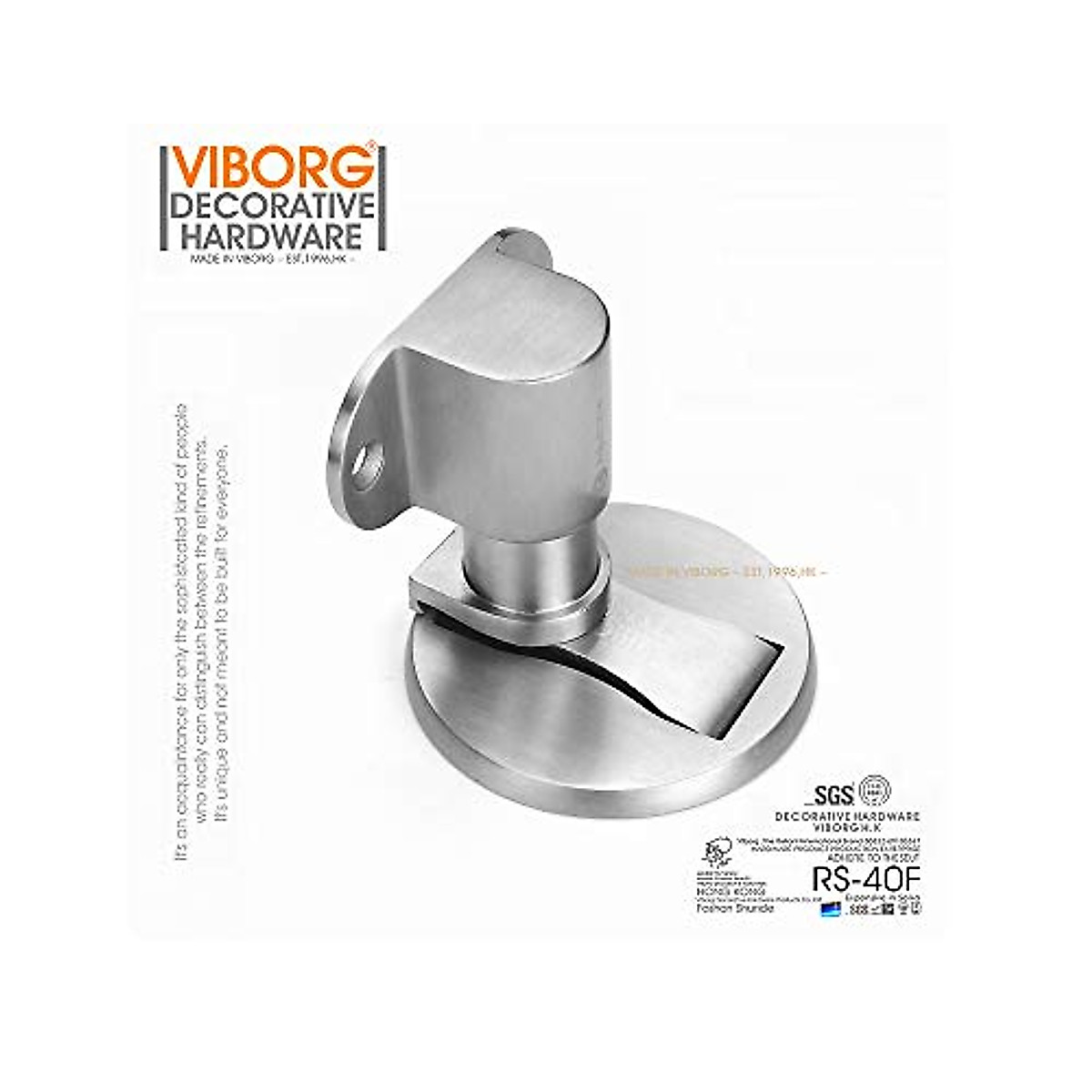 VIBORG Deluxe Solid SUS304 Stainless Steel Casting Adjustable Floor Mount Mounted Magnetic Door Stopper Doorstop Door Stop, RS-40F (1)