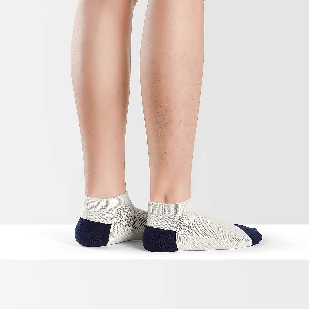 Mottee&Zconia Mens Ankle Low Cut Cotton Socks Athletic Reinforced Soft Mesh Top Socks