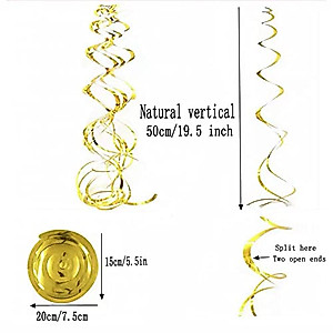 30 Pieces Hanging Swirls Party Decorations Foil Swirl Hanging Decoration，for Ceiling Birthday Graduation Wedding Christmas Halloween Celebration Party Decor 22"