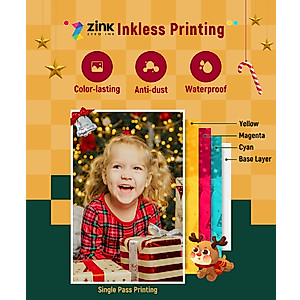 Liene Photo Printer, 2x3″ Mini Portable Instant Photo Printer w/ 5 Zink Sticky-Backed Paper, Bluetooth, Compatible w/iOS & Android, Small Picture Printer for iPhone, Smartphone, Pink