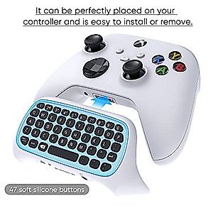 MENEEA Controller Keyboard for Xbox Series X/Series S/One/S/Controller, Mini Game Chatpad Keypad with Audio/3.5mm Headset Jack & 2.4Ghz Receiver Accessories for for Xbox Series X/S Game Controller