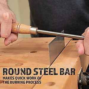 Scraper Burnisher for Creating Sharp Burrs and Honing Card Scrapers 6 inch Steel Rod with Hardwood Handle