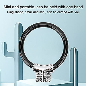 Steel Cable Lock, Bike Equipment Zinc Alloy and PVC Anti‑Theft with 2 Keys for Mountain Bike for Road Bike