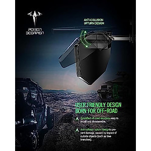 Maverick X3 Rear View Mirror, POISON SCORPION Aluminum UTV Rearview Center Mirror Adjustable Black 13356-12533 Compatible with Maverick X3 Turbo/R | X3 X | X3 MAX Turbo/R | X3 MAX X
