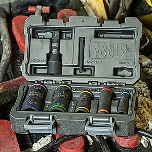 Klein Tools 66076 Impact Driver Flip Socket, 9/16- and 1/2-Inch Sizes, Use with Klein Tools Compact Impact Wrenches BAT20CW, BAT20CW1