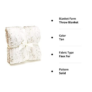 Outrageously Soft Throw Blanket - Ultra Plush Minky Faux Fur Blanket - Oversized 60 x 80 Inches - Tan