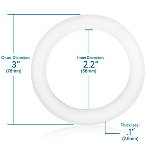 IMPRESA Products 4 Pack Spa Hot Tub Pump Heater Union Gasket/O-Ring - 2.2'' ID 3'' OD'' Flat Gasket Works on Variety of Spas…