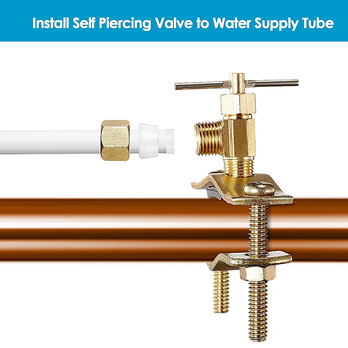 Ice Maker Installation Kit - 1/4 In O.D.Refrigerator Water Line with Quick Fittings and Self Piercing Saddle Valve,For Adding a Branch Waterway to Refrigerator/Ice Maker(25 FT)